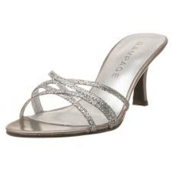 Rampage | Shoes | Nwt New Rampage Frankie Slides Metallicgold Glitter ...